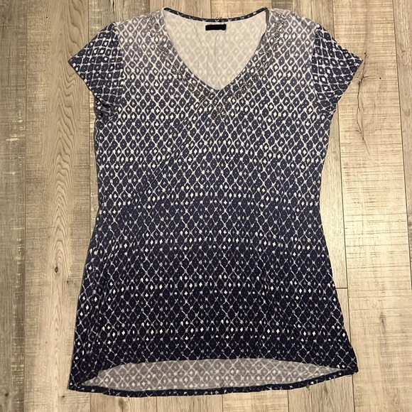 Max Jeans | Tops | Max Jeans Crystal Embellished Tunic Top | Poshmark
